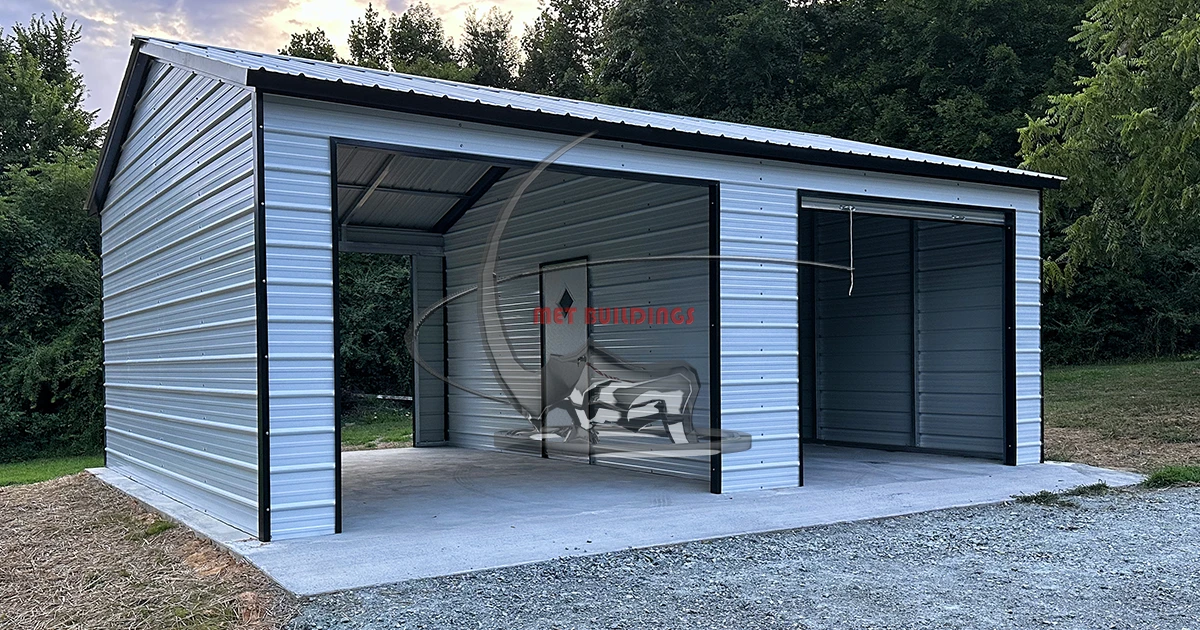 Reliable 20x30 Steel Garage: Utility Section, Custom Access, and ...